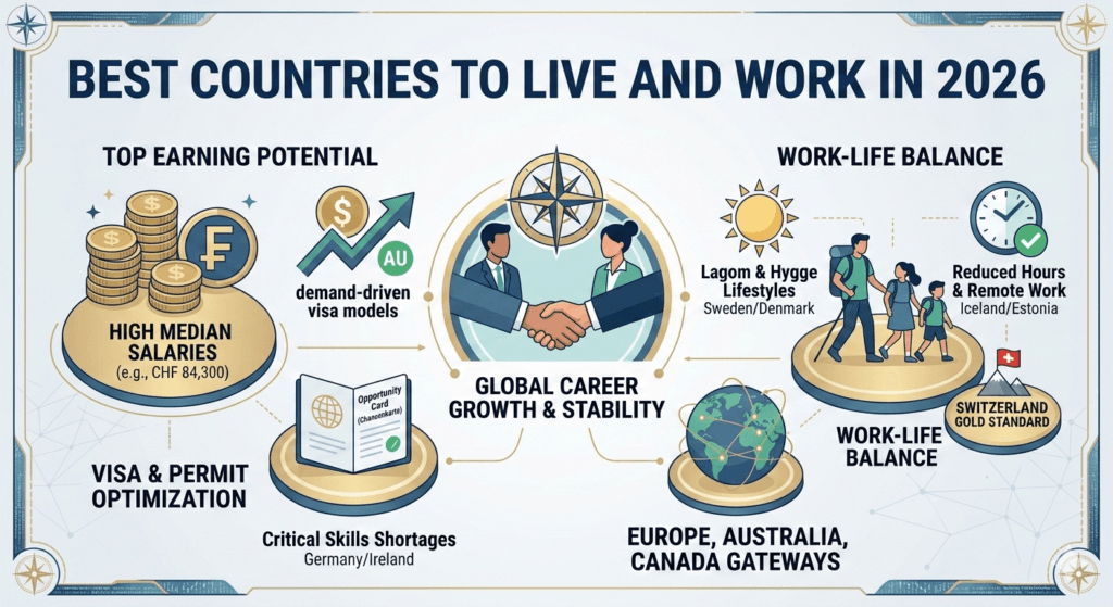 Best Countries to Live and Work in 2026 - Englopak | Study Abroad